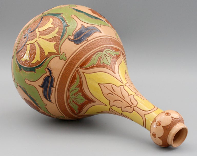 English Salopian Rhodian Iznik Pattern Art Pottery Vase No. 6 at ...