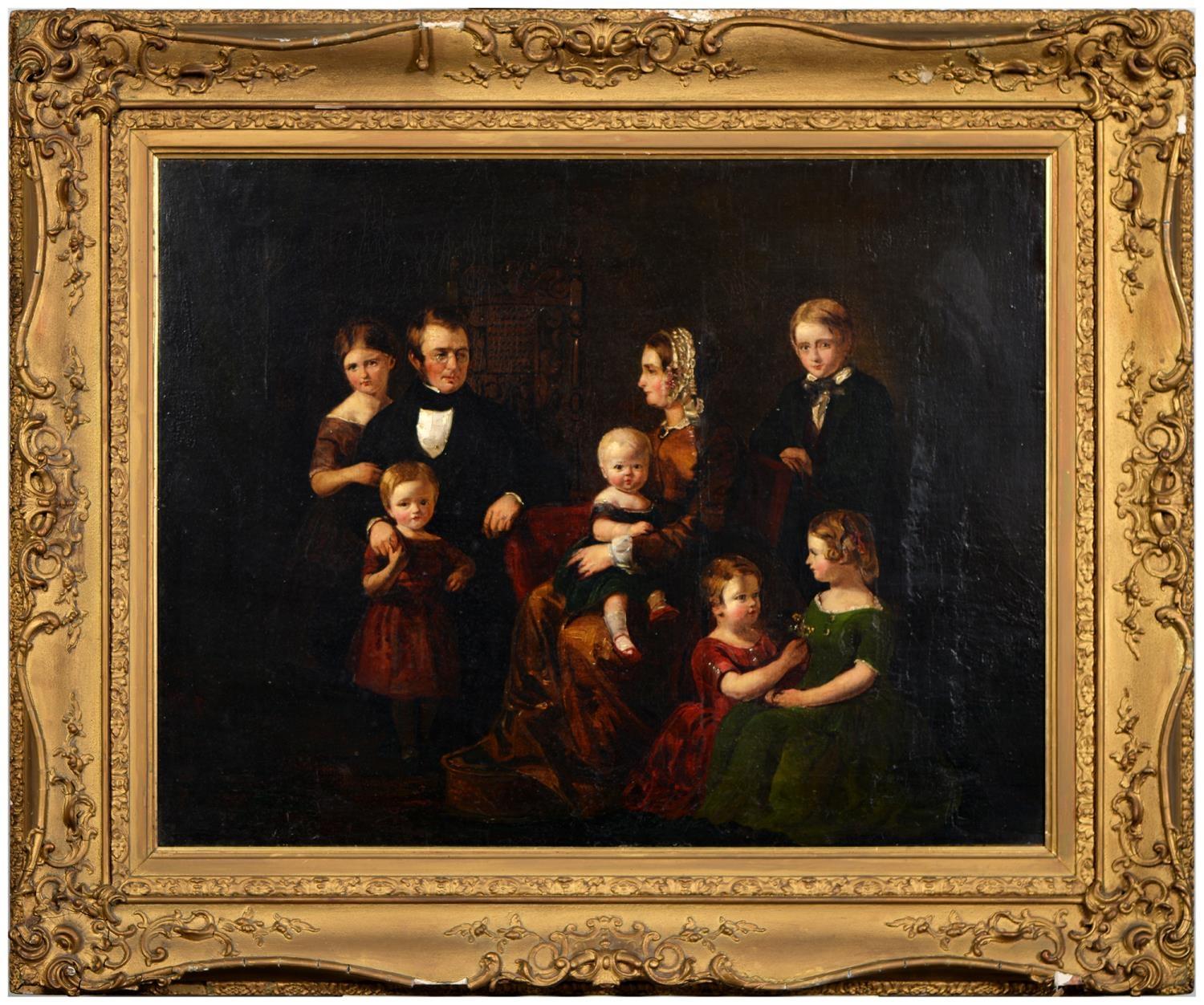 English school - Large Victorian Family Group Portrait of 8 Family ...