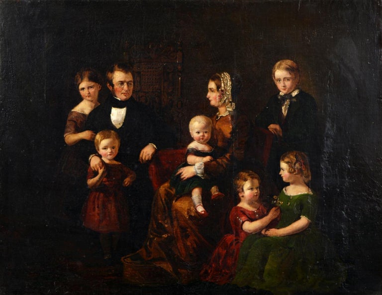 English school - Large Victorian Family Group Portrait of 8 Family ...