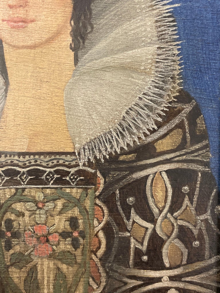 English School - Fine English Portrait of Elizabethan Lady, framed oil ...