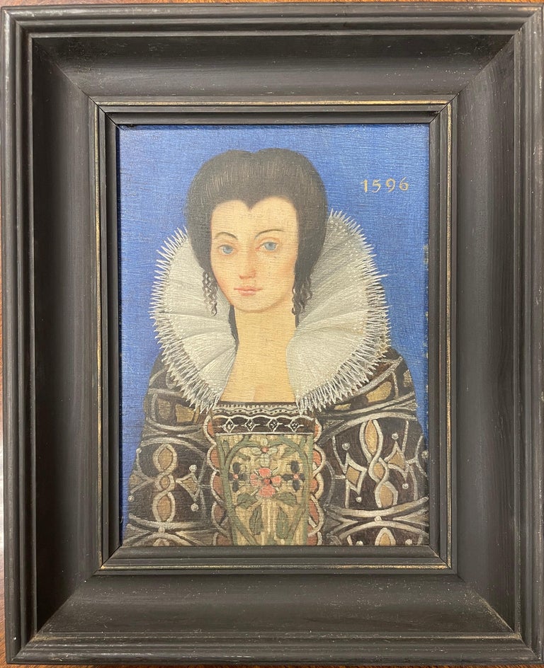 English School - Fine English Portrait of Elizabethan Lady, framed oil ...