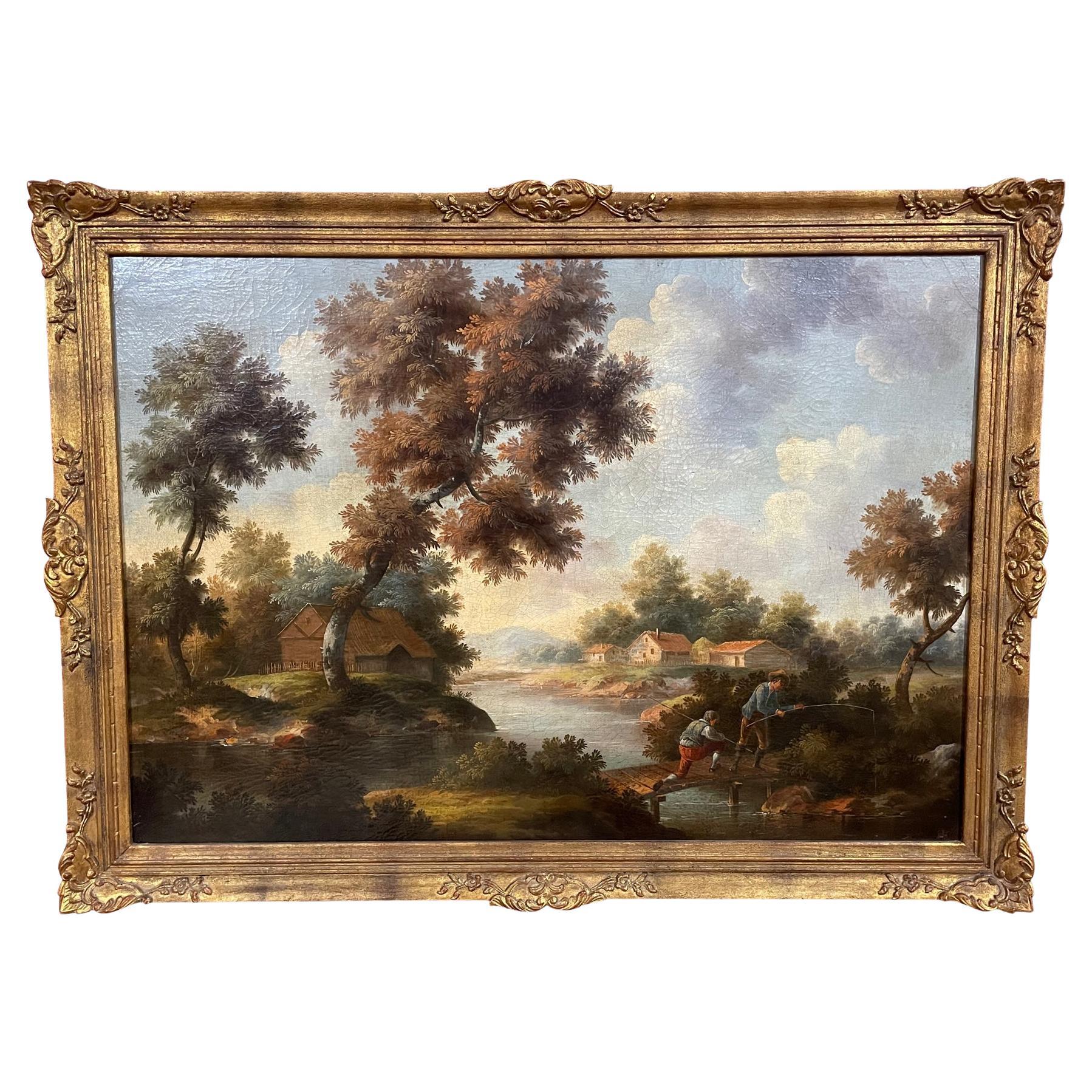 19th Century Oil on Canvas Farm Scene by John O'brien Inman at 1stDibs