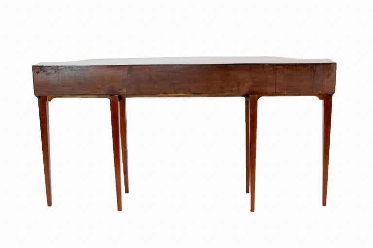 English Serpentine Tambour Console Table at 1stDibs