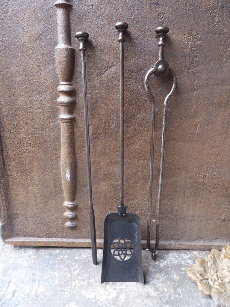 English Set of Fireplace Tools, Victorian Companion Set, 19th Century ...