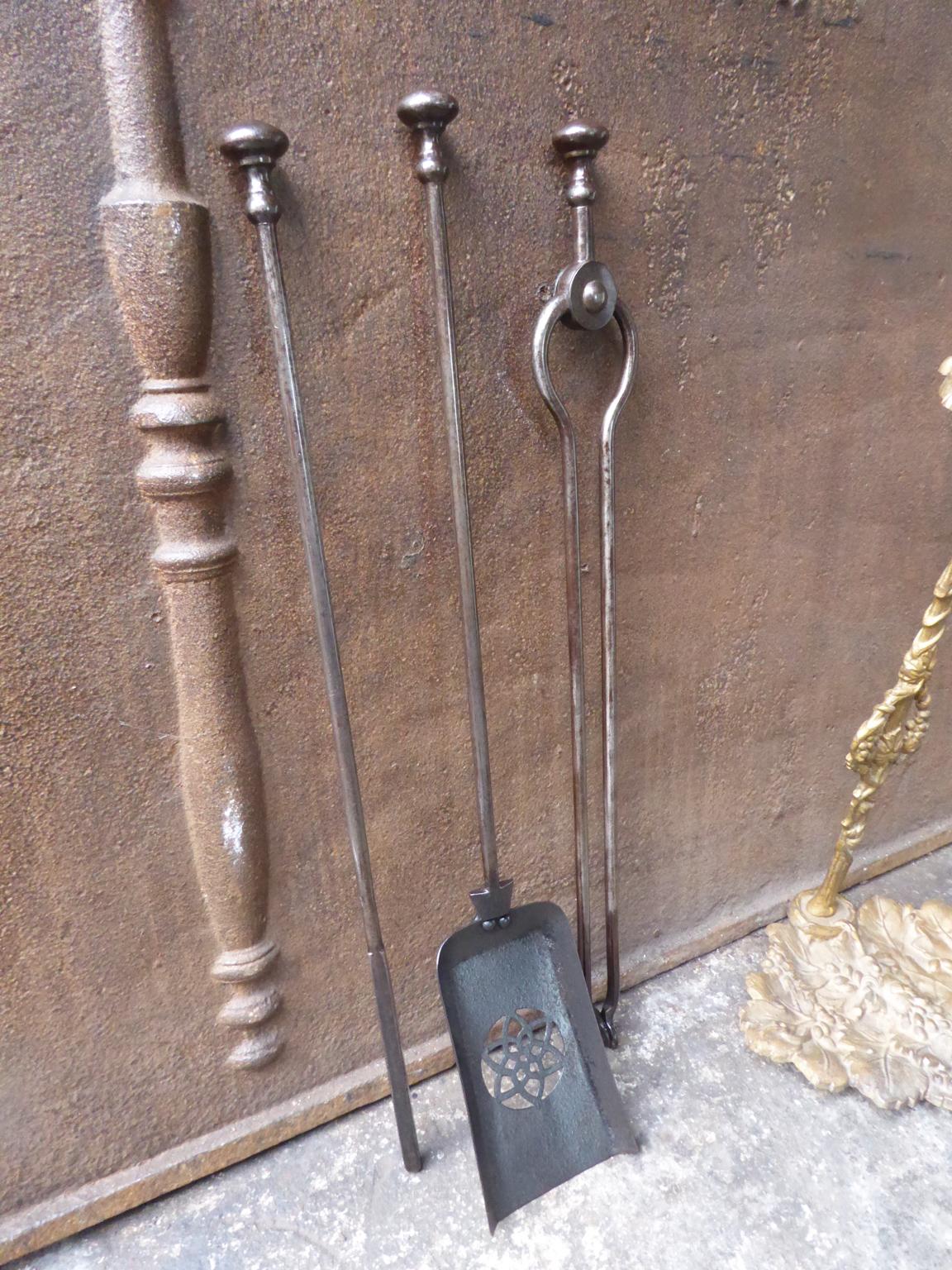 English Set of Fireplace Tools, Victorian Companion Set, 19th Century ...