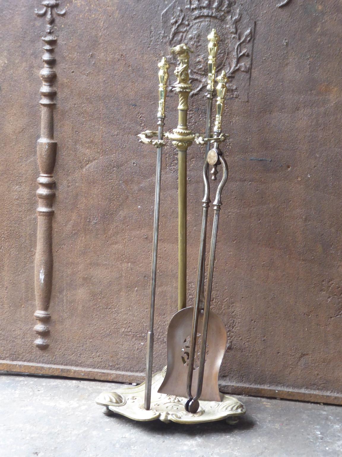 English Set of Fireplace Tools, Victorian Companion Set, 19th Century ...