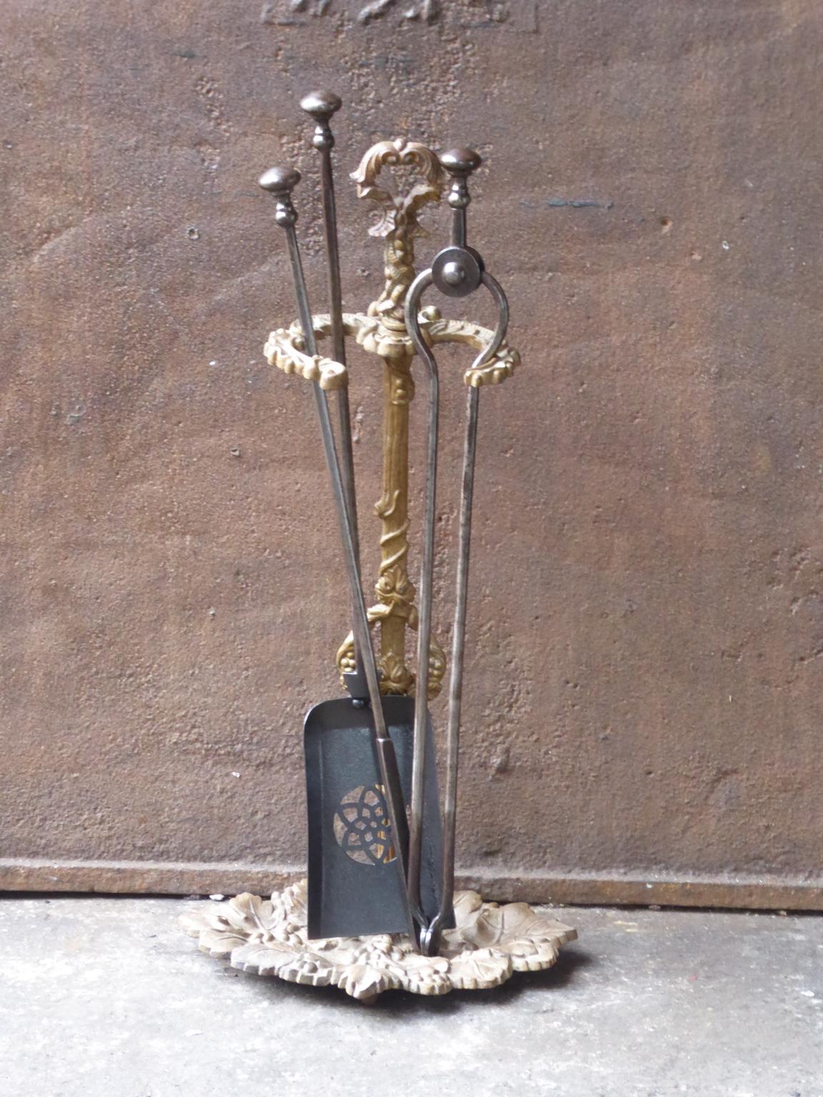 English Set of Fireplace Tools, Victorian Companion Set, 19th Century ...