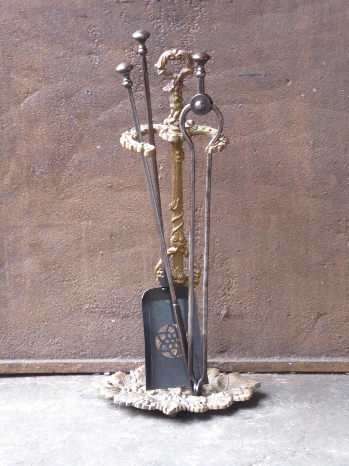 English Set of Fireplace Tools, Victorian Companion Set, 19th Century ...