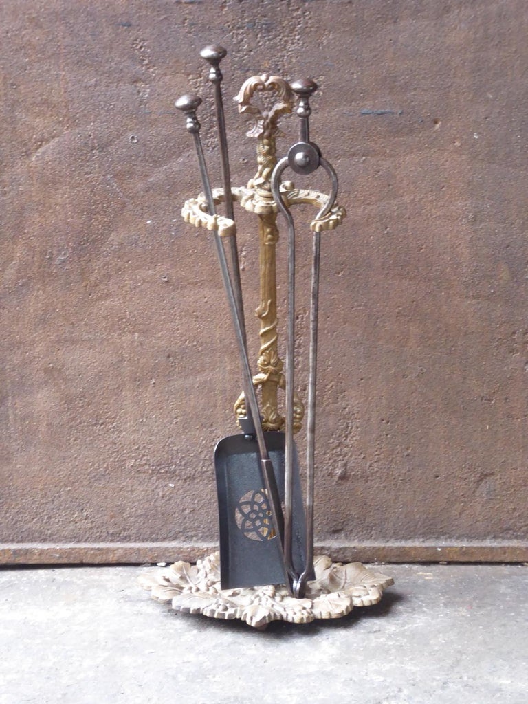 English Set of Fireplace Tools, Victorian Companion Set, 19th Century ...