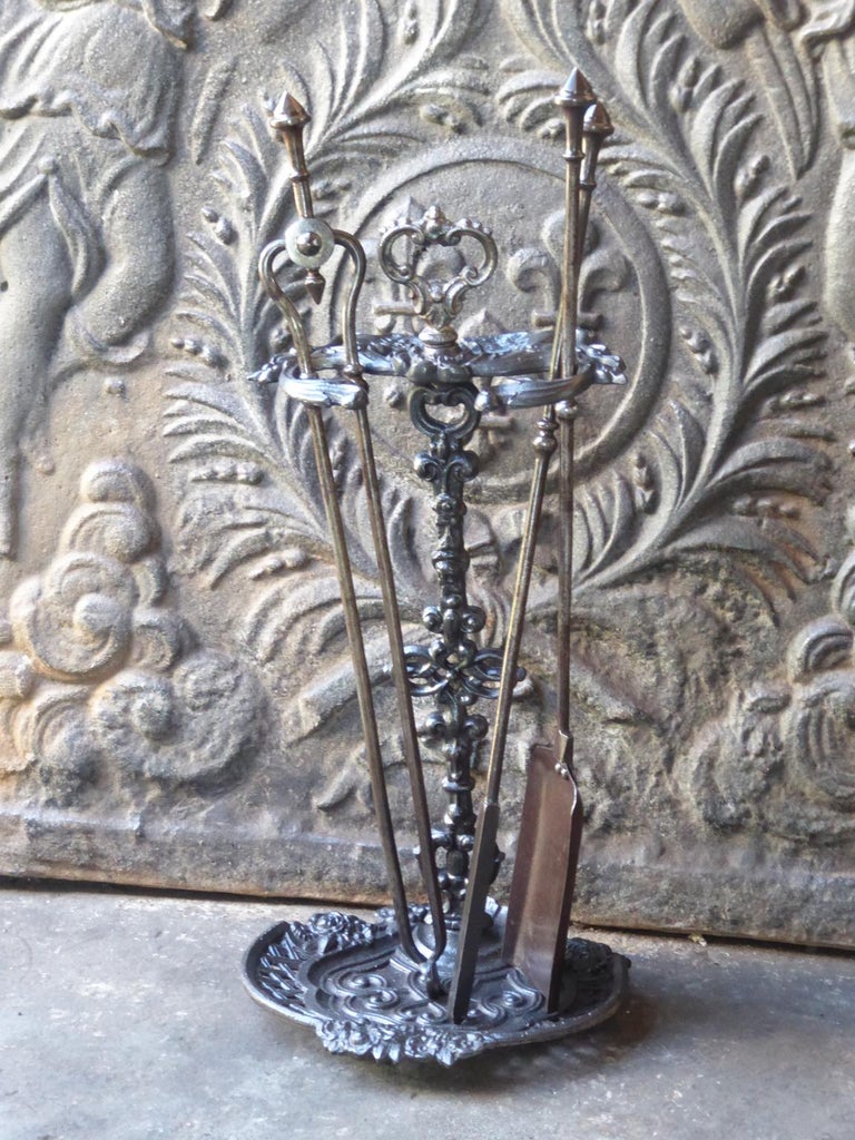 English Set of Fireplace Tools, Victorian Companion Set, 19th Century ...