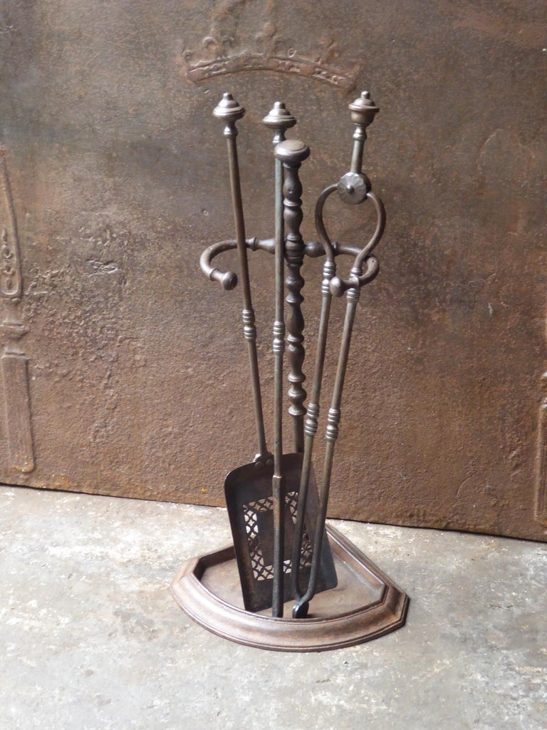 English Set of Fireplace Tools, Victorian Companion Set, 19th Century ...