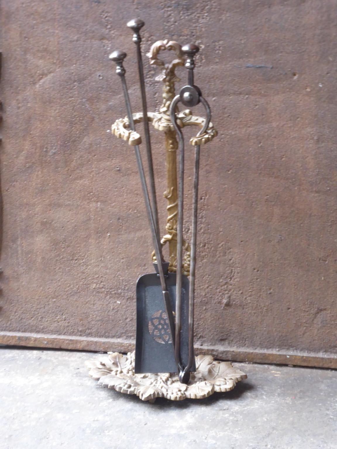 English Set of Fireplace Tools, Victorian Companion Set, 19th Century ...