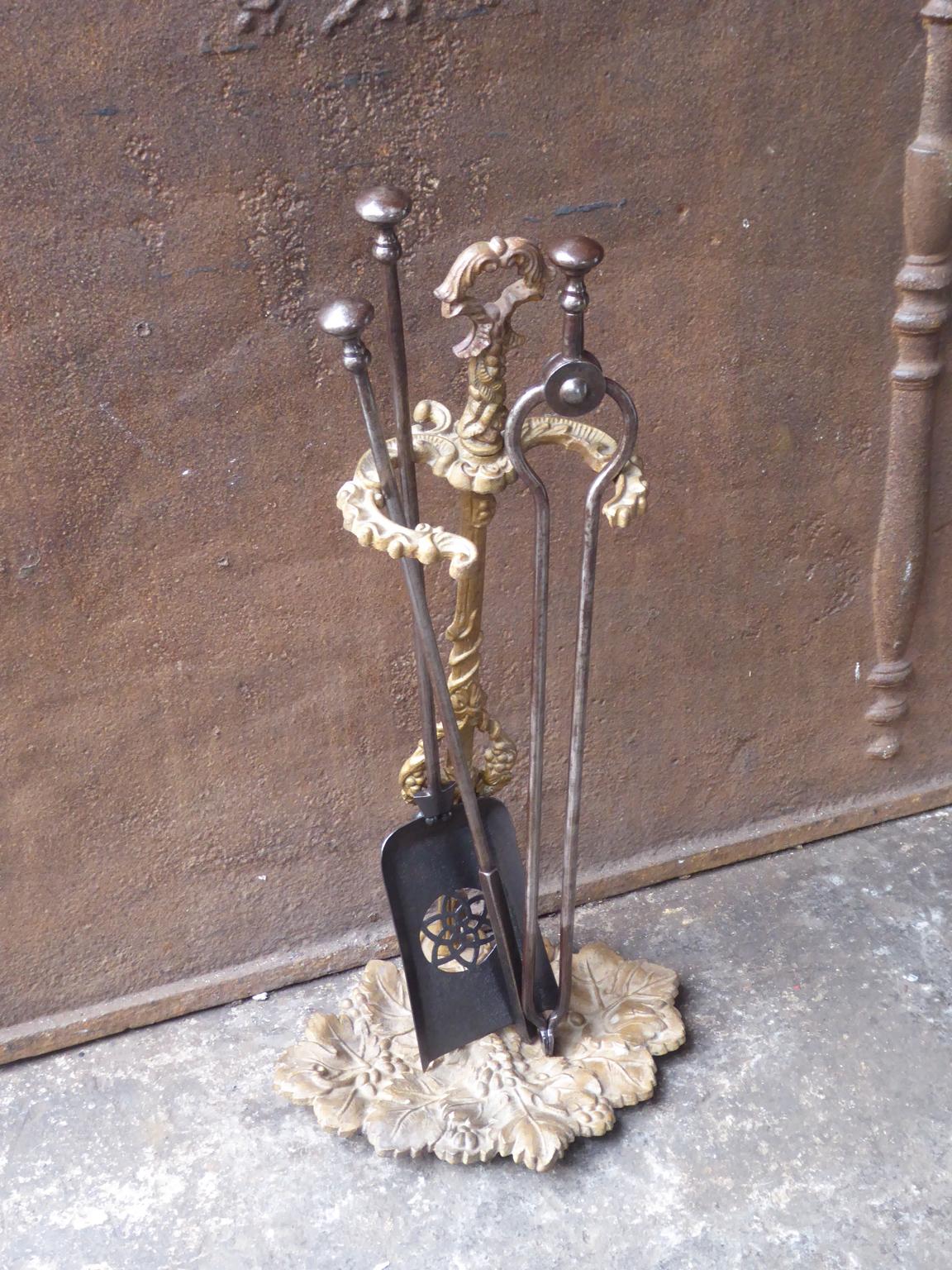 English Set of Fireplace Tools, Victorian Companion Set, 19th Century ...