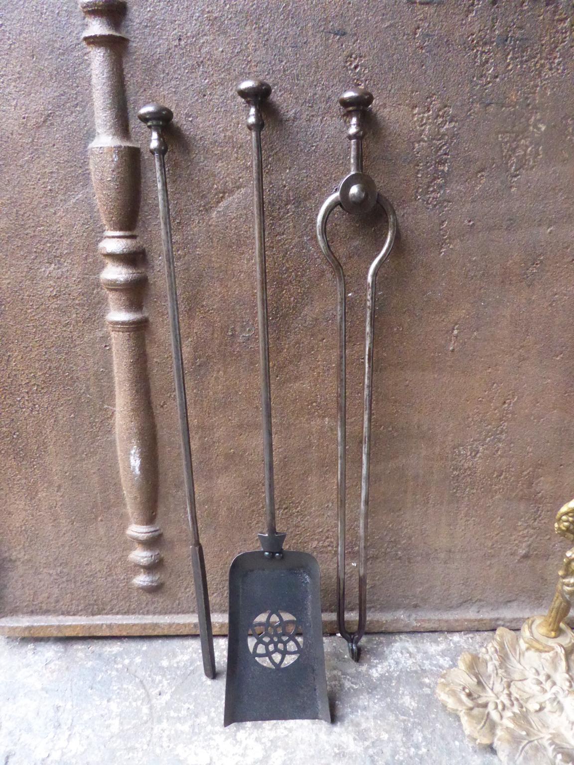 English Set of Fireplace Tools, Victorian Companion Set, 19th Century ...