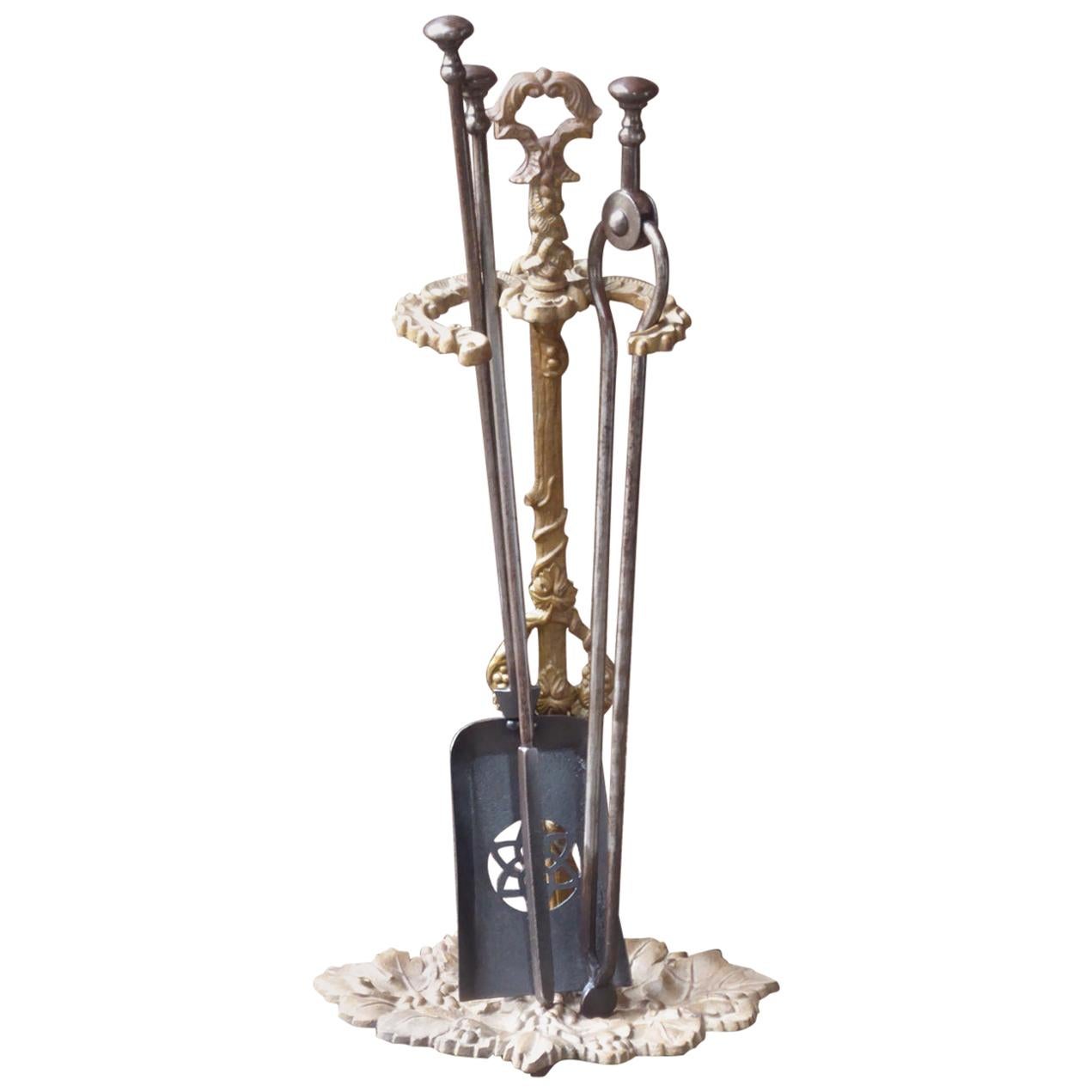 English Set of Fireplace Tools, Victorian Companion Set, 19th Century ...