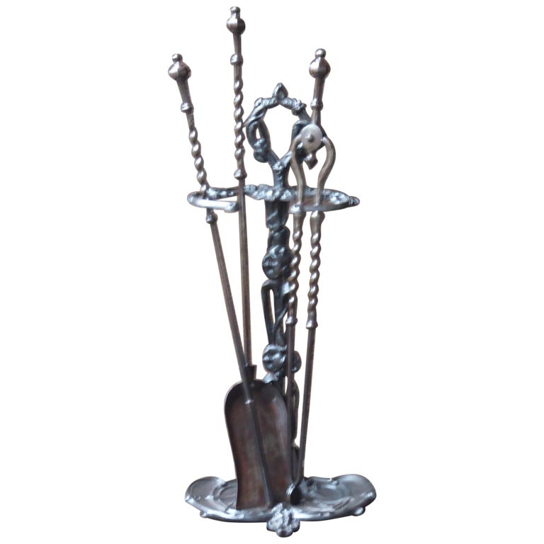 English Set of Fireplace Tools, Victorian Companion Set, 19th Century ...
