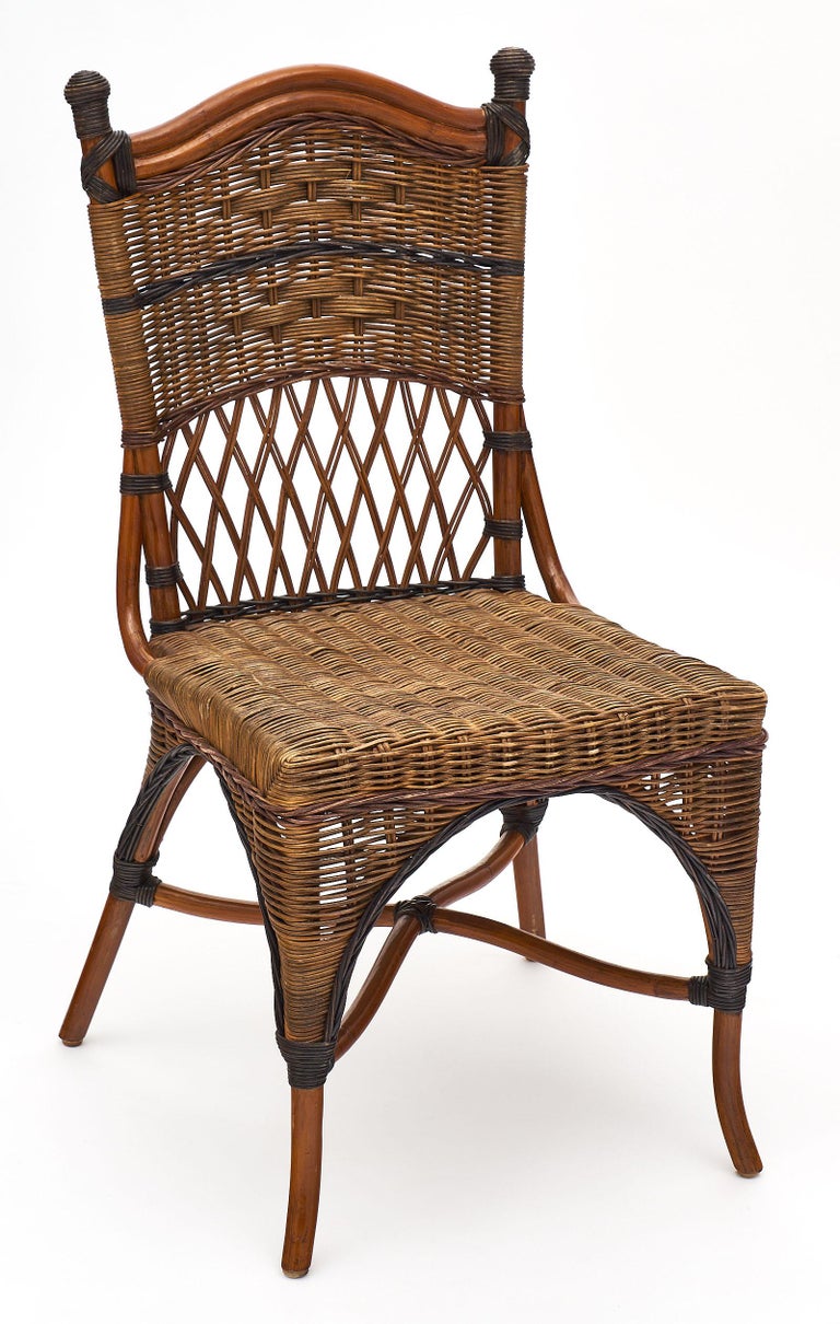 English Set of Wicker Chairs and Table at 1stDibs