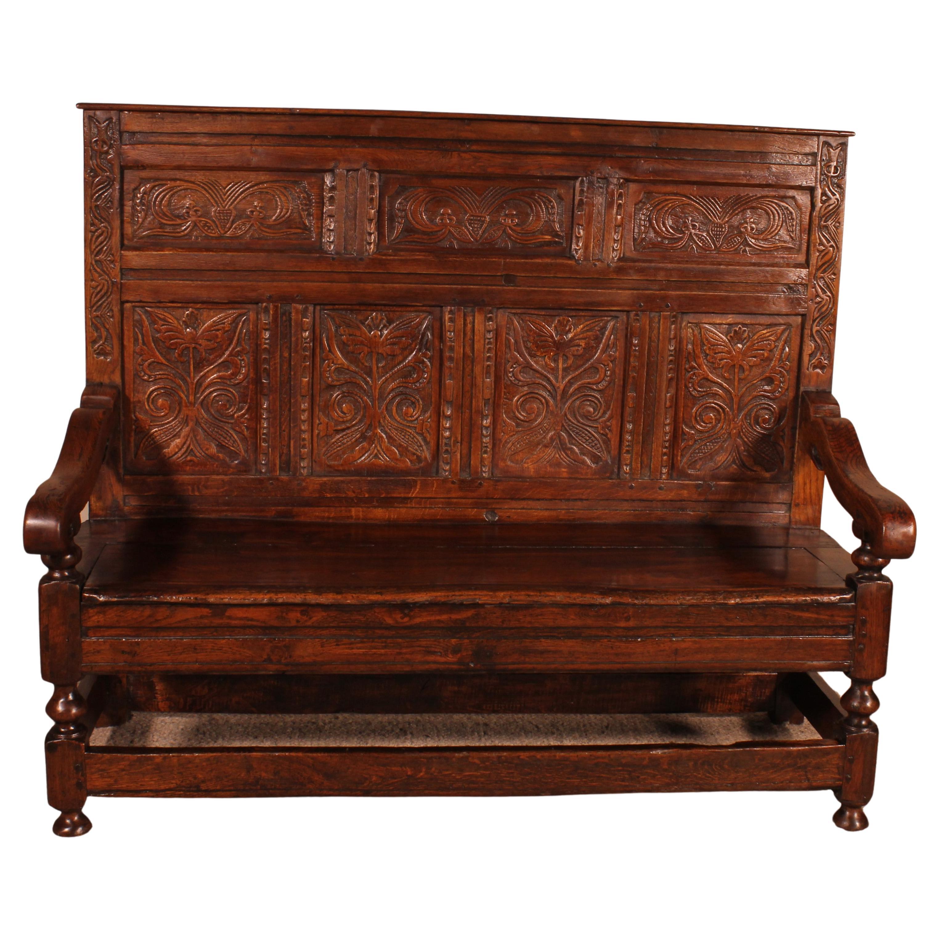 Hand-Painted Plank Settle Bench in Tulipwood by Sue Skeen for the New ...