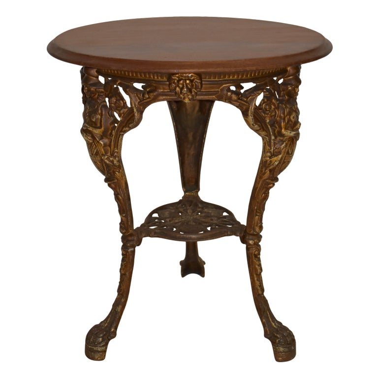 English Side Table with Iron Base, circa 1895 For Sale at 1stDibs