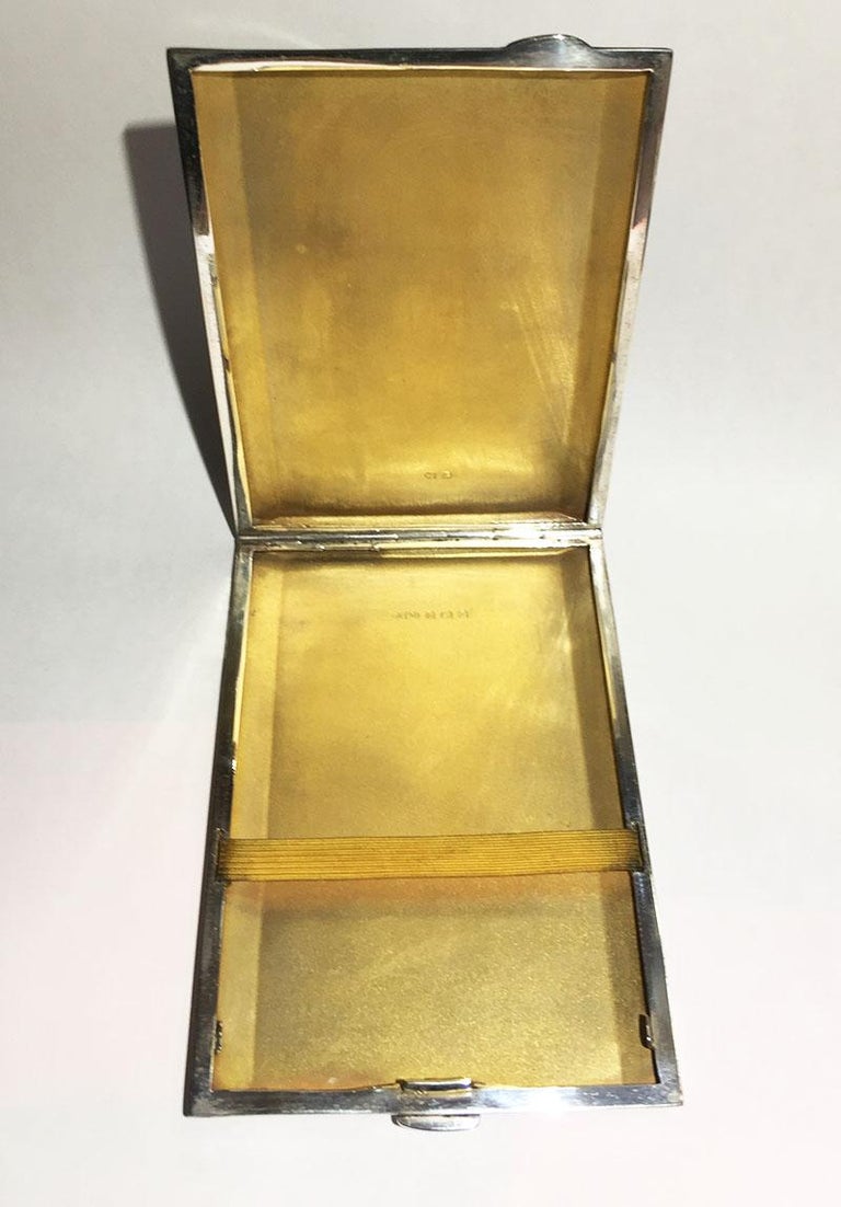 English Silver Cigars Case by Joseph Gloster Ltd, Birmingham, 1949 For ...