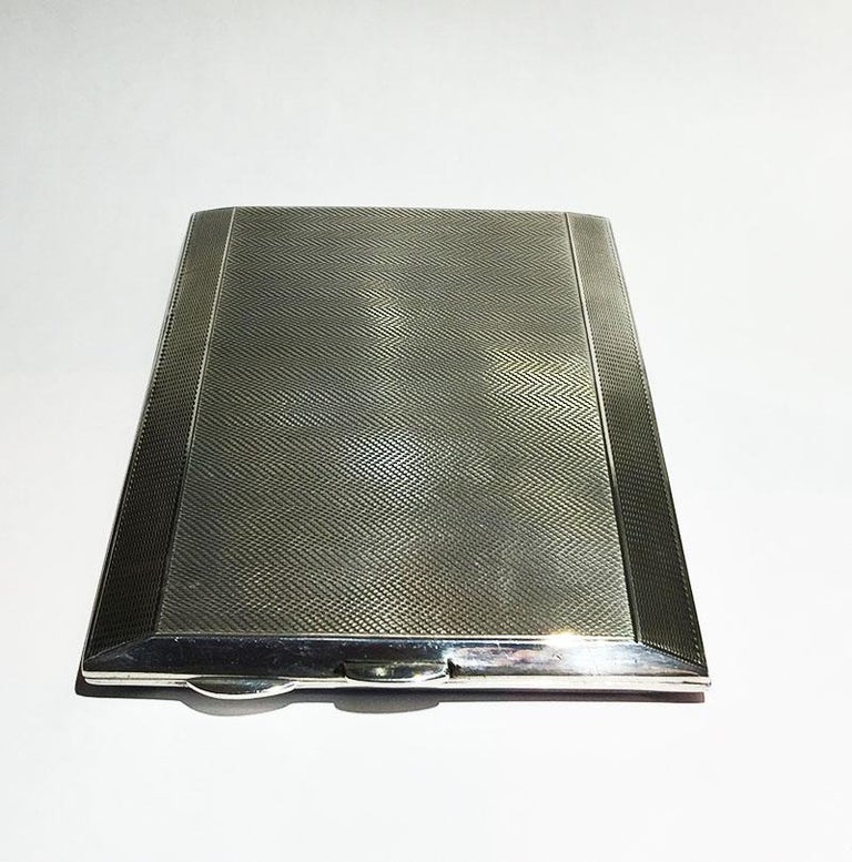 English Silver Cigars Case by Joseph Gloster Ltd, Birmingham, 1949 For ...