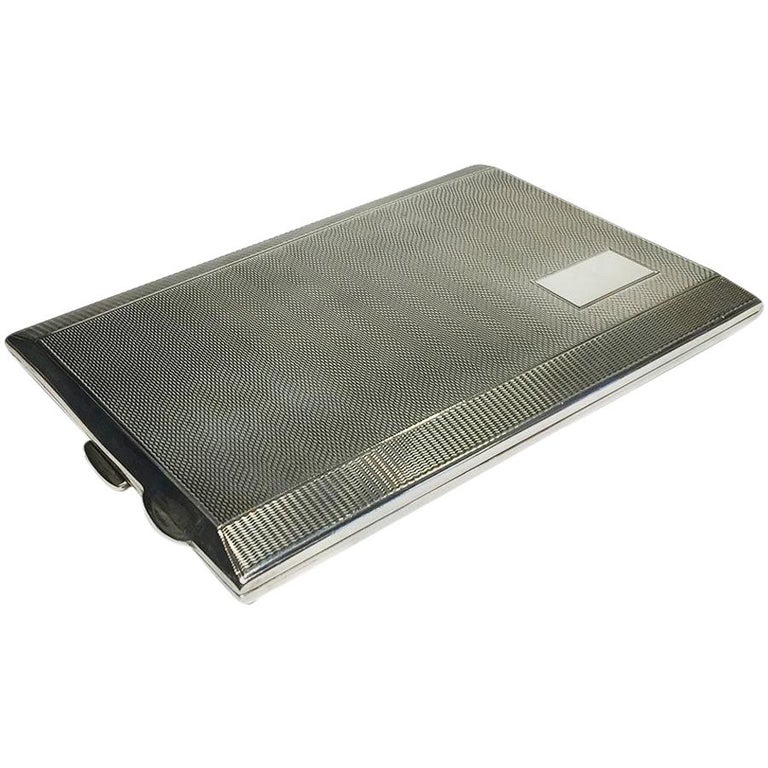 English Silver Cigars Case by Joseph Gloster Ltd, Birmingham, 1949 For ...