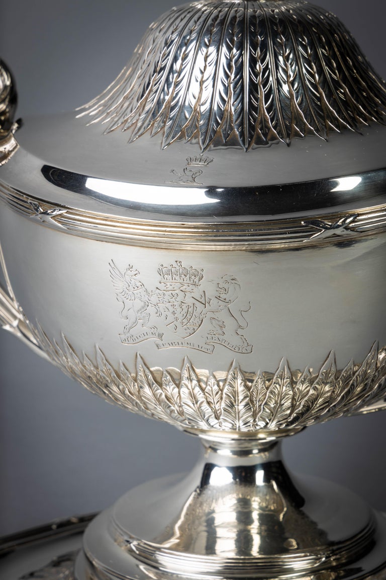 English Silver Covered Soup Tureen on Stand For Sale at 1stDibs | soup ...