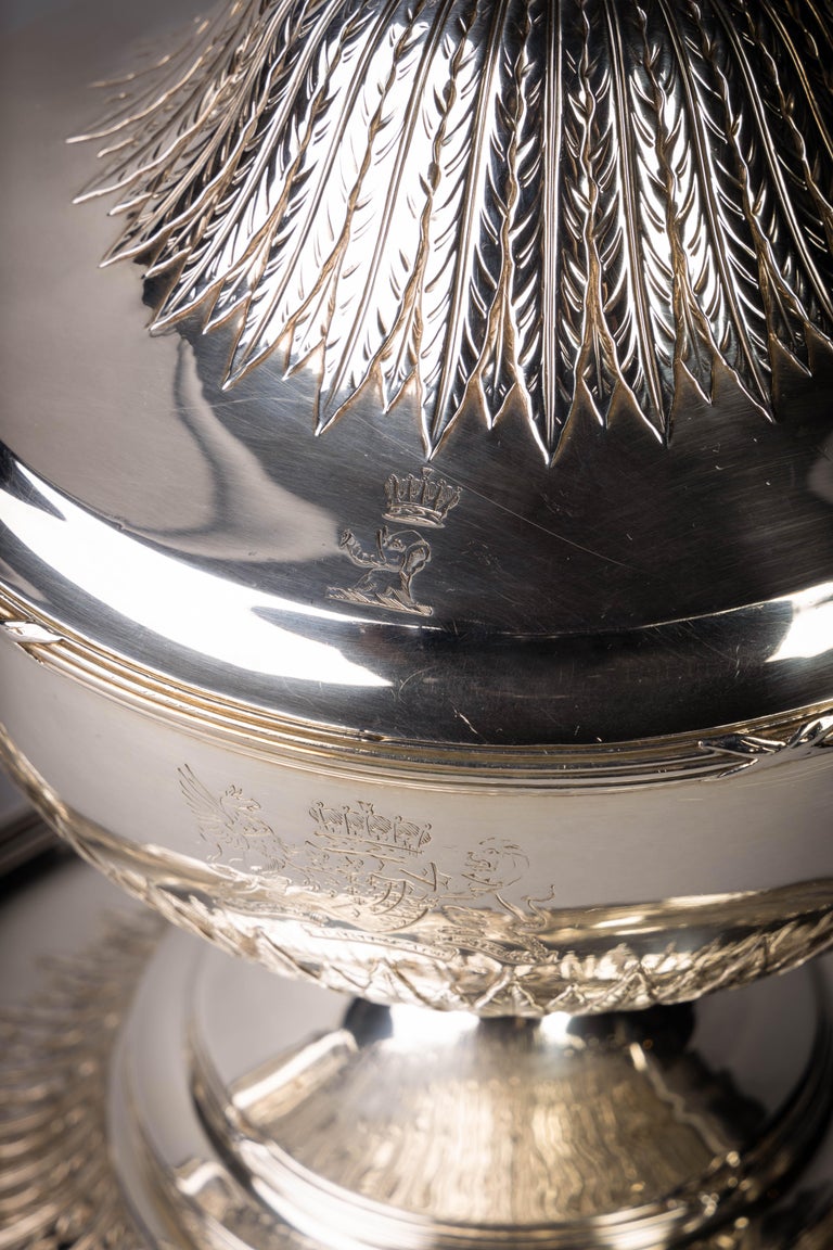 English Silver Covered Soup Tureen on Stand For Sale at 1stDibs | soup ...