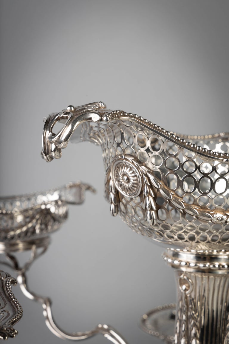 English Georgian Silver Nine-Basket Epergne For Sale at 1stDibs