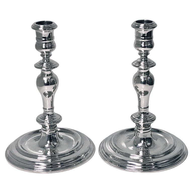 English Silver Georgian Style Candelabra Candlesticks London 60 Oz For ...