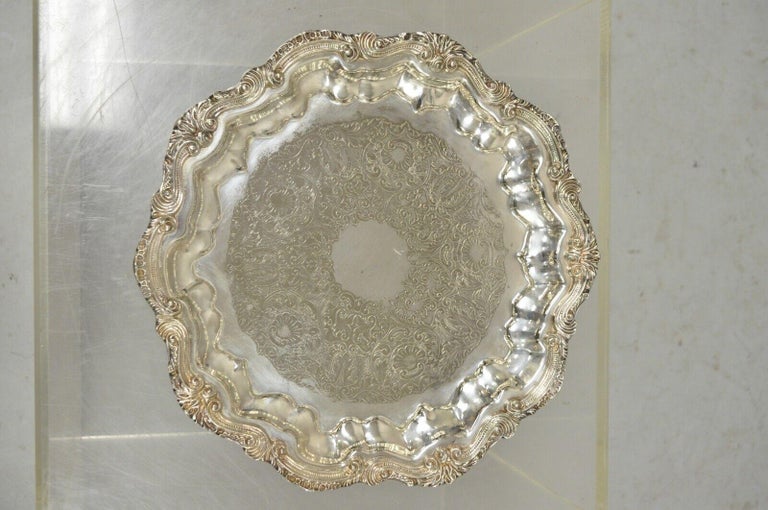English Silver Mfg Corp Silver Plated Regency Style Scalloped Platter ...