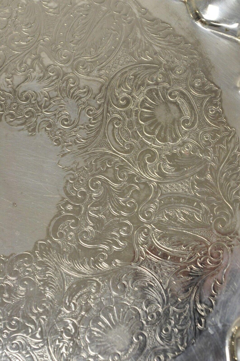 English Silver Mfg Corp Silver Plated Regency Style Scalloped Platter ...