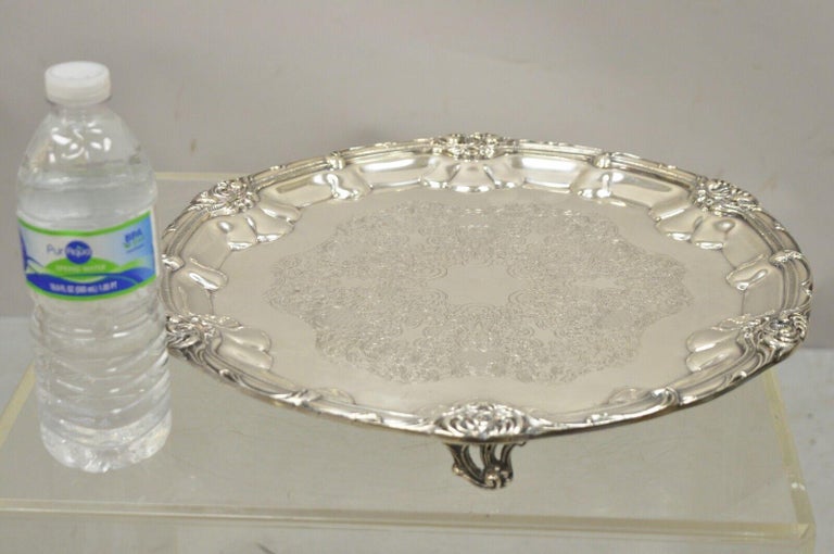 English Silver Mfg Corp Silver Plated Round Regency Style Platter Tray ...