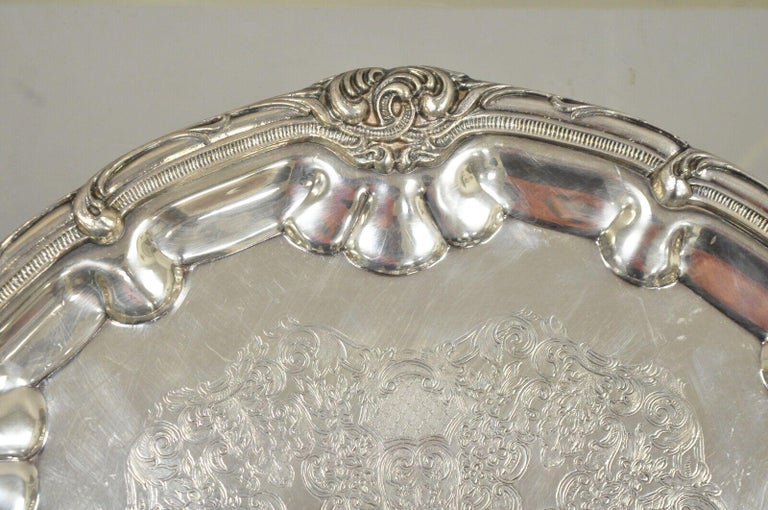 English Silver Mfg Corp Silver Plated Round Regency Style Platter Tray ...