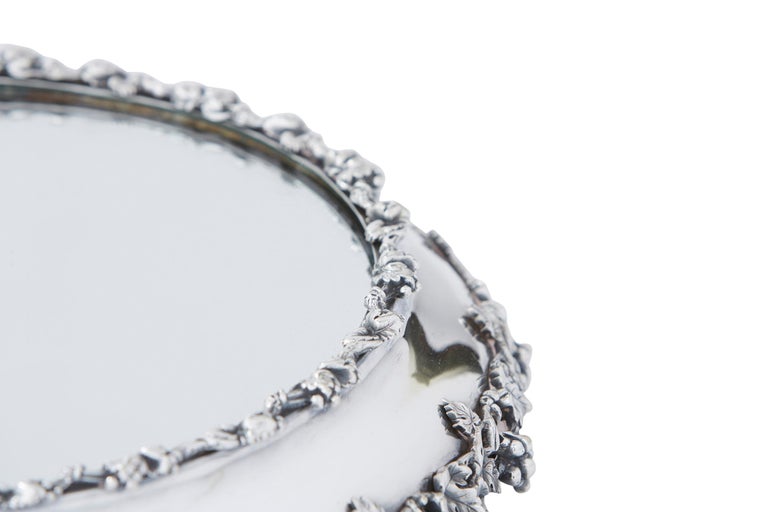 English Silver Mounted / Mirrored Vanity Tray at 1stDibs