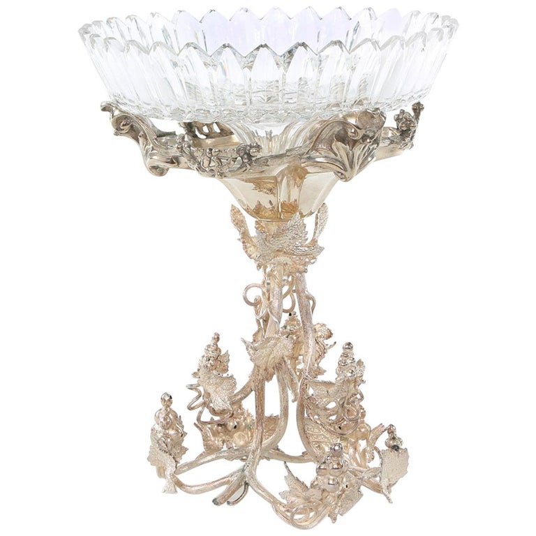 English Silver Plate / Cut Glass Tableware Serving Piece at 1stDibs