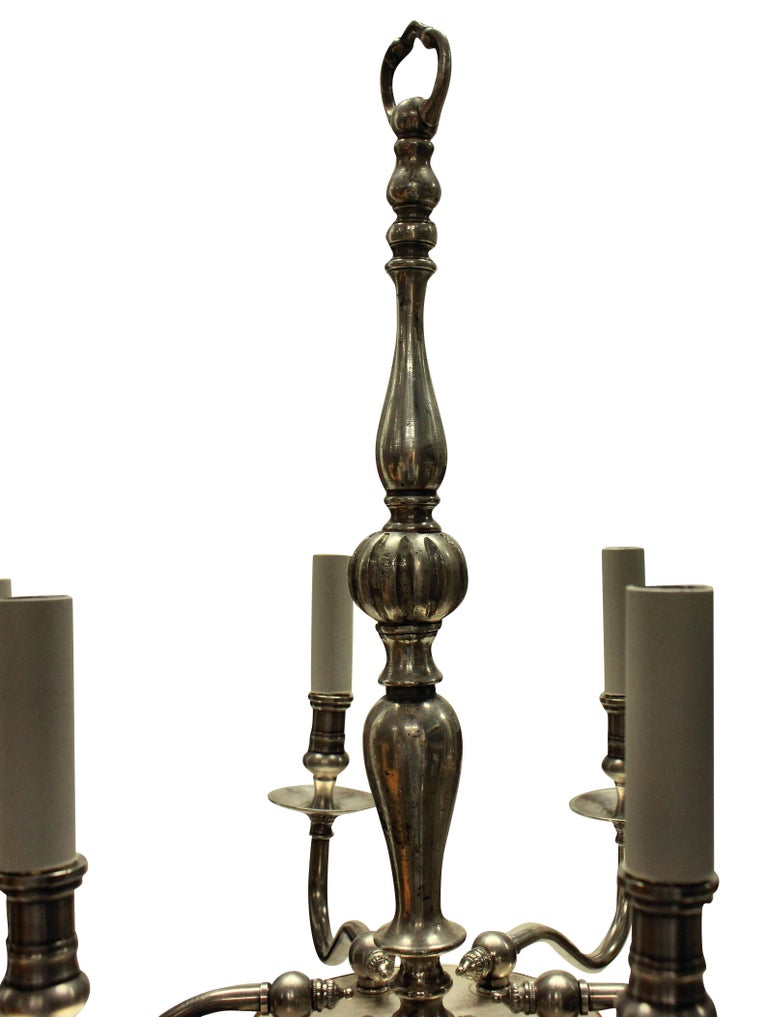 English Silver Plated Chandelier For Sale at 1stDibs