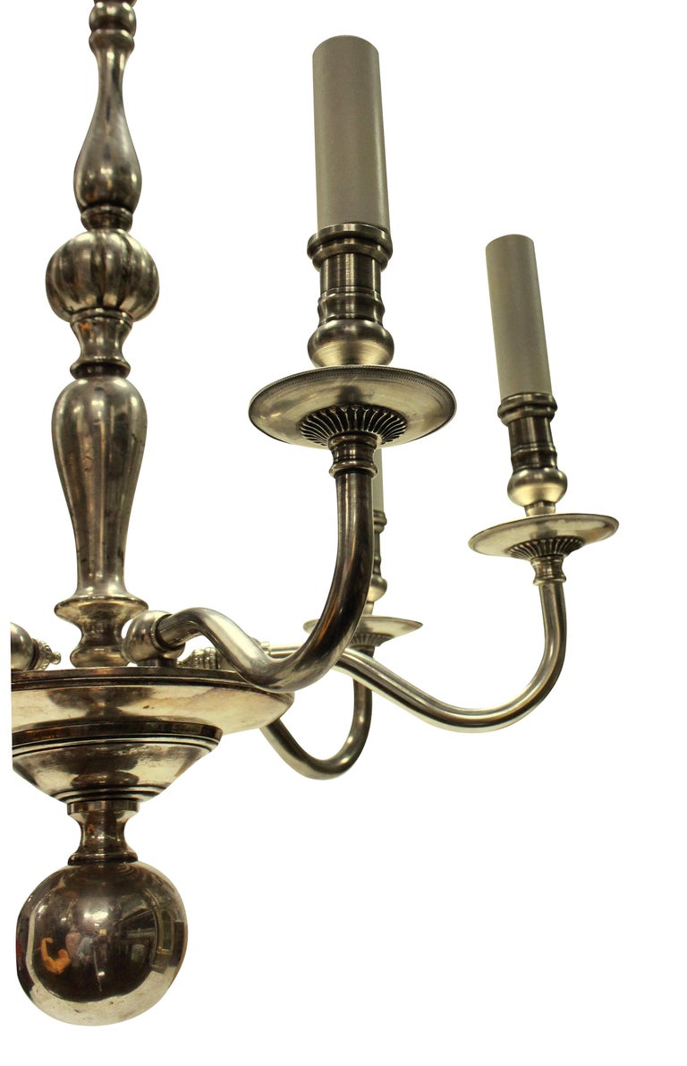 English Silver Plated Chandelier For Sale at 1stDibs