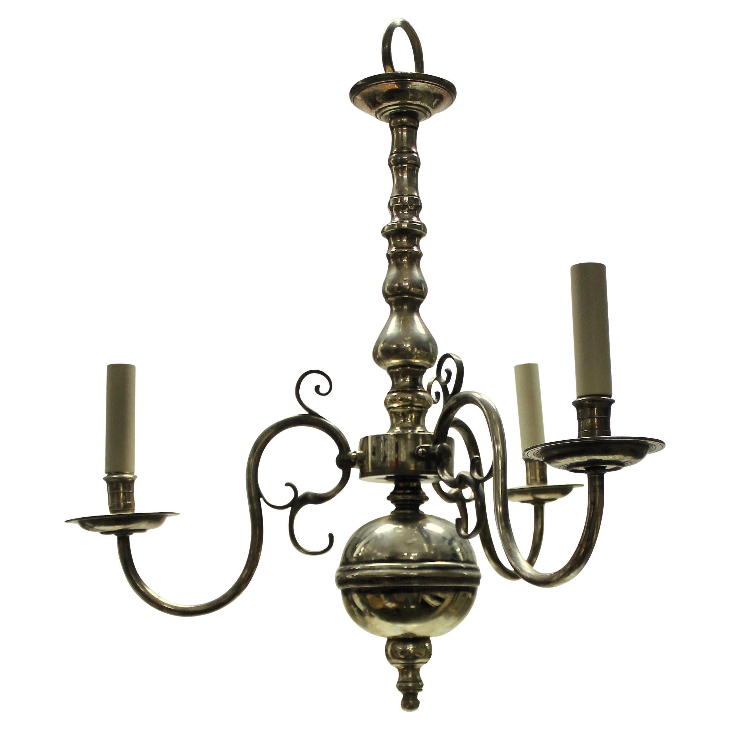 Large Silver Plated Chandelier For Sale at 1stDibs