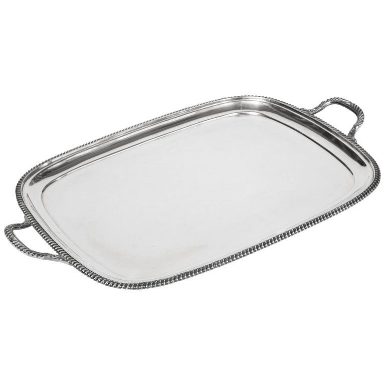 English, Silver Plated Tray at 1stDibs
