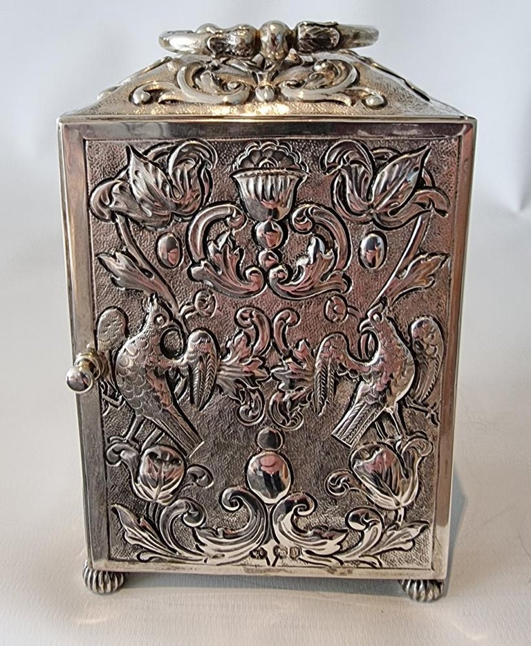 English Silver Repousse Striking Carriage Clock by William Comyns For ...