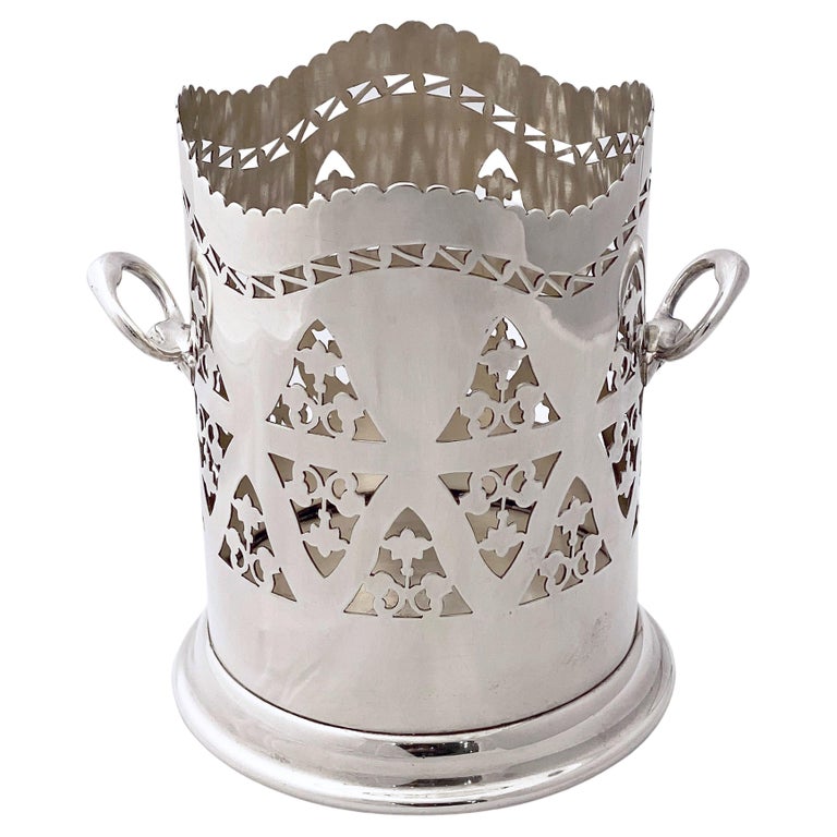 English Silver Wine Bottle Holder For Sale at 1stDibs