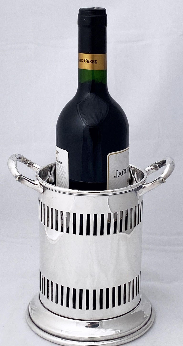 English Silver Wine or Spirits Bottle Holder For Sale at 1stDibs