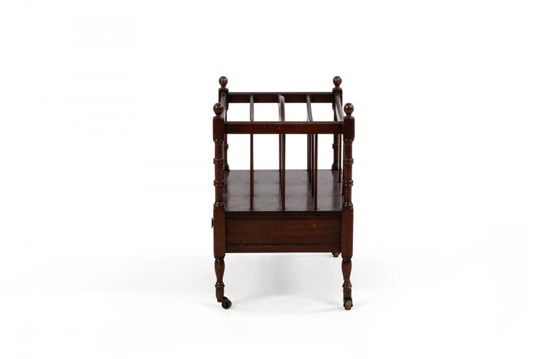English Slat Magazine Rack with Drawer For Sale at 1stDibs