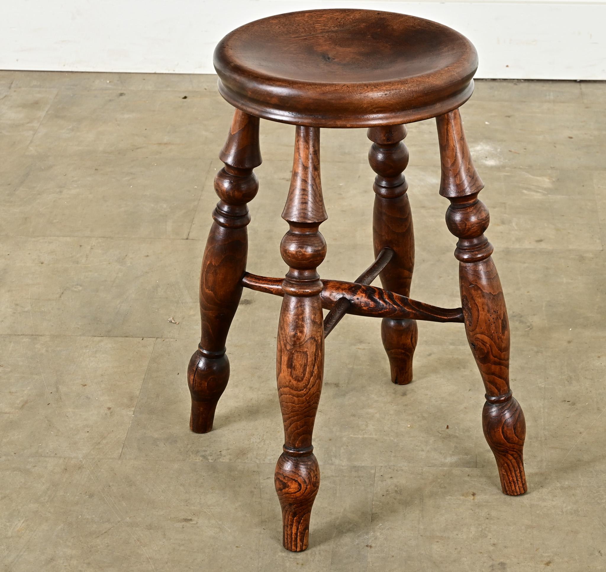 English Solid Oak Stool For Sale at 1stDibs