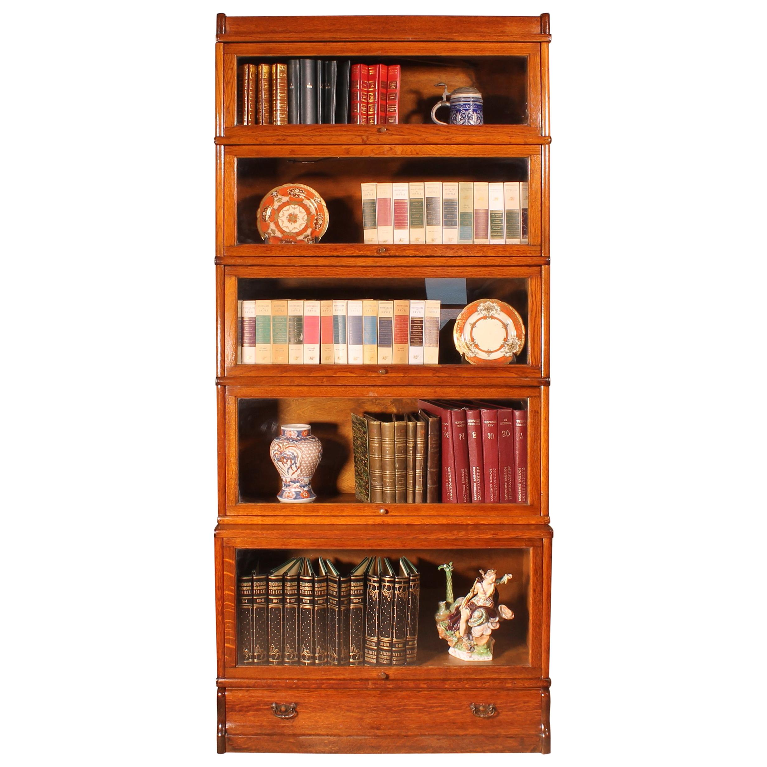 English Bamboo Glass-Front Bookcase at 1stdibs