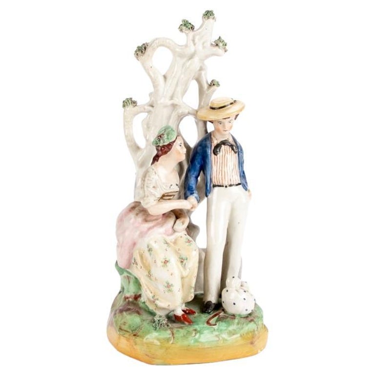 English Staffordshire Figural Group For Sale at 1stDibs