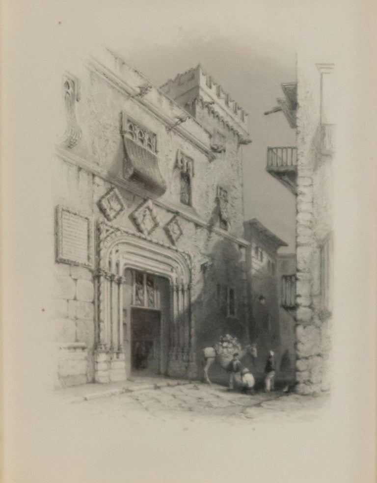 English Steel Plate Engraving of Streetscape For Sale at 1stDibs