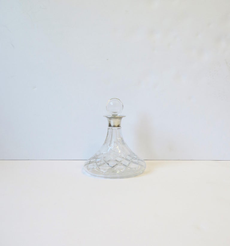 English Sterling Silver and Crystal Spirits Liquor Decanter For Sale at ...