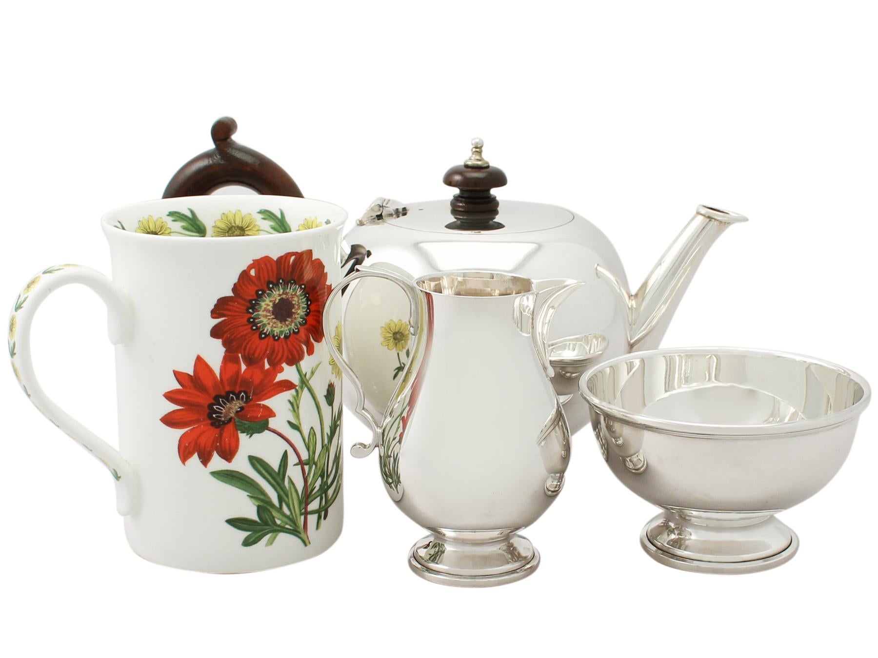 English Sterling Silver Bachelor Three-Piece Tea Service at 1stDibs